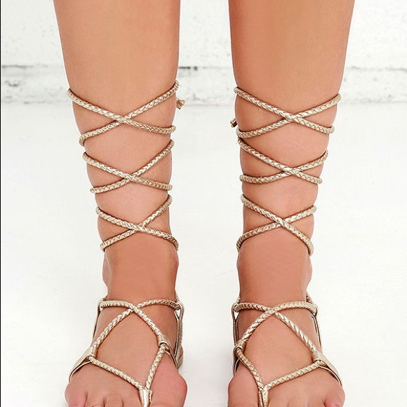 Steve Madden | Shoes | Steve Madden Light Gold Wrap Sandals | Poshmark